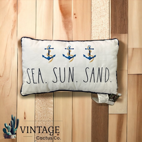 Rae Dunn | Accents | Nwt Rae Dunn Sea Sun Sand Outdoorindoor Pillow ...